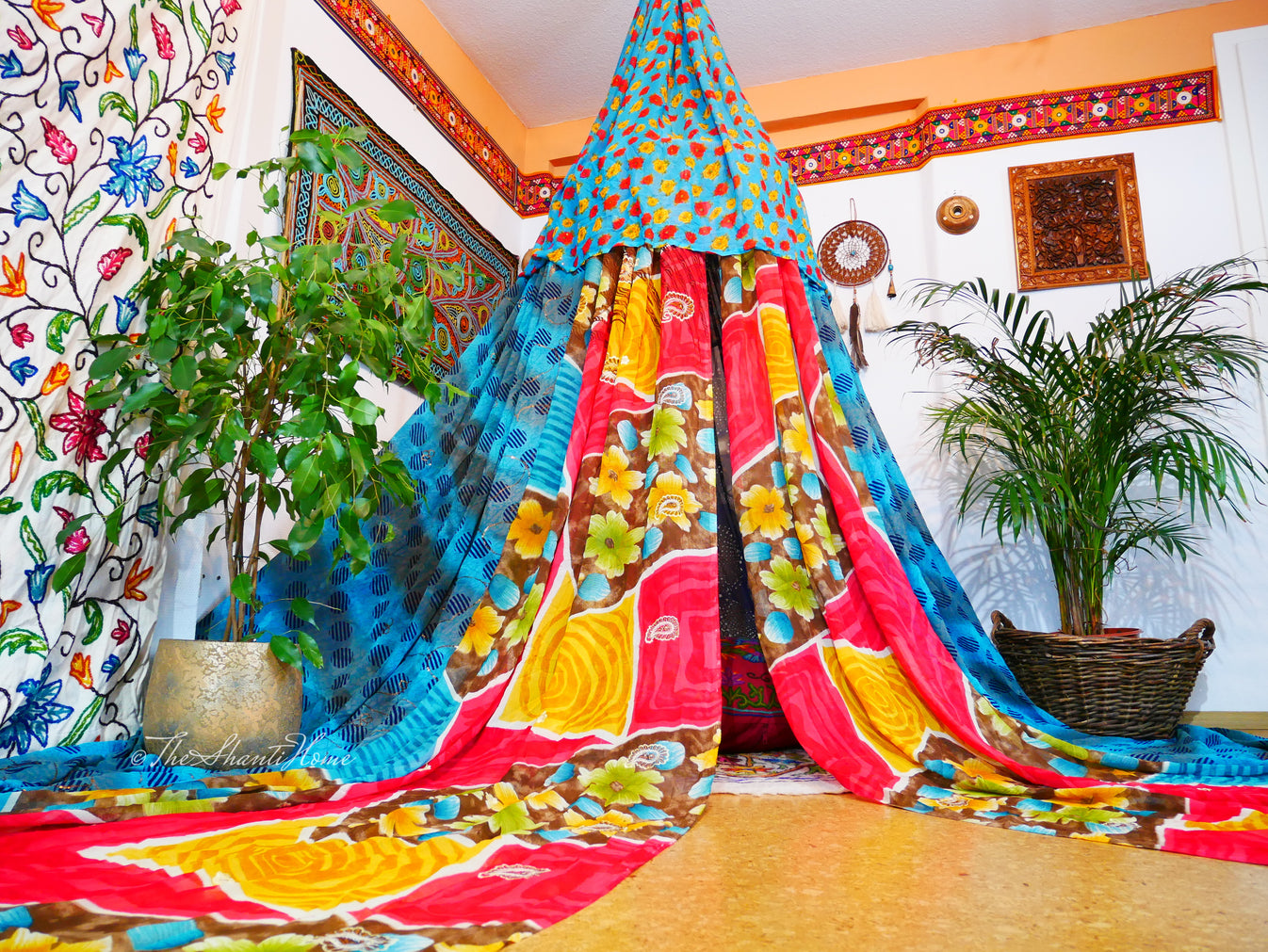 Boho canopy - Saree tent - bed canopy | bohemian wedding backdrop | In ...