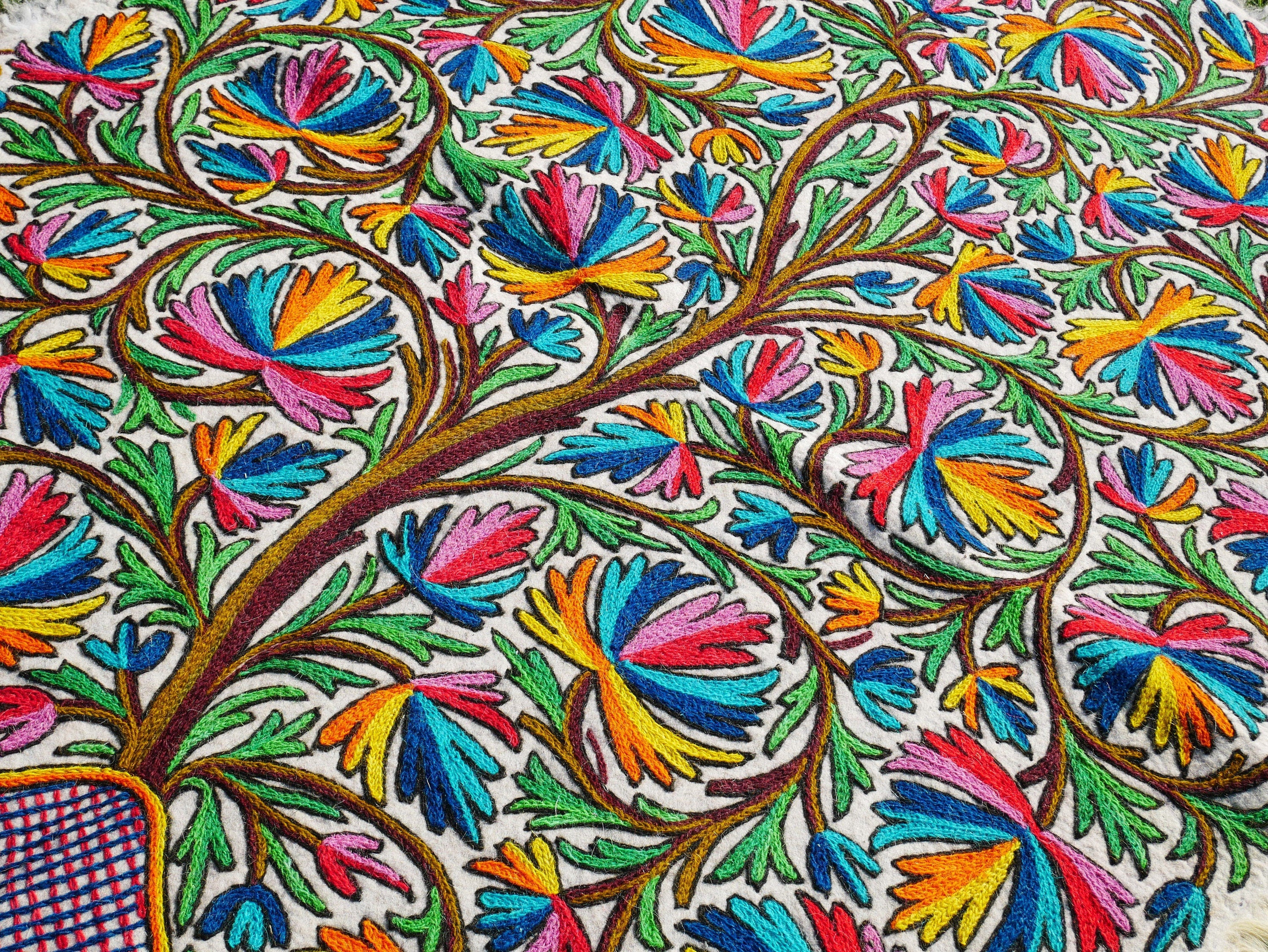 Handmade wool rug "Tree of life" traditional Namda felt rug from ...